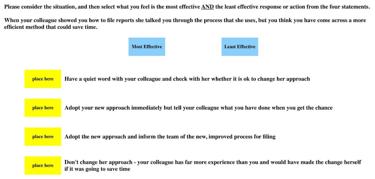 Situational judgement test